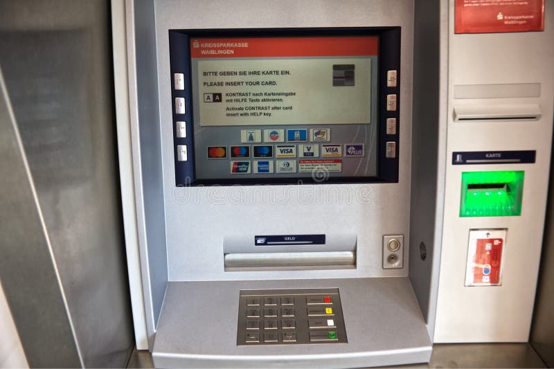 Bank counter in germany editorial stock photo. Image of bankers - 210634868