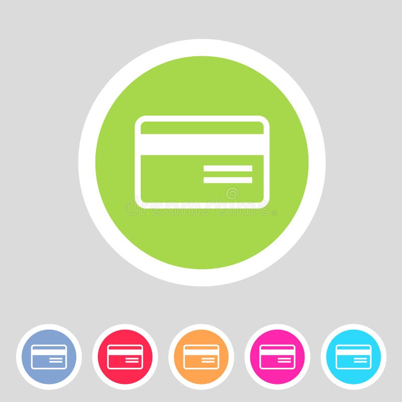 Credit Card with Interest Flat Icon. Plastic Card with Percent Color ...