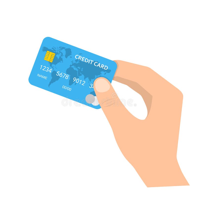 Bank Credit Card in the Hand. Vector Illustration Stock Illustration ...