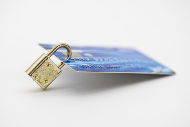 Bank Credit Card Protected by a Metal Padlock Stock Image - Image of ...