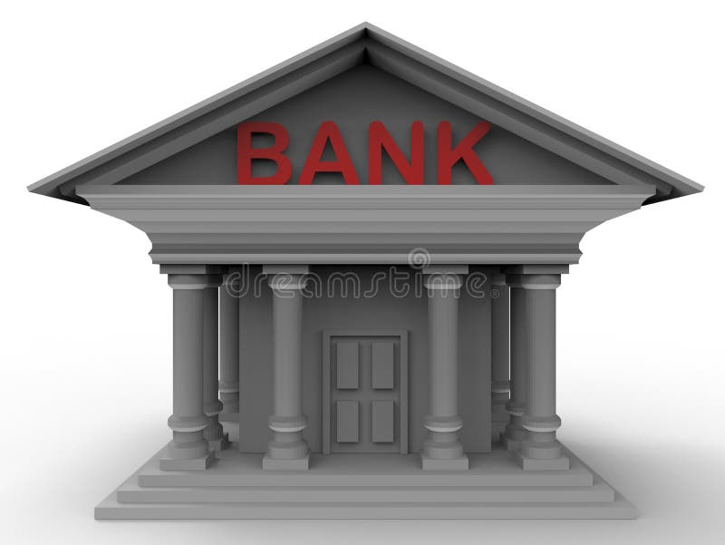Bank 3D Render - Icon Concept Stock Illustration - Illustration of ...