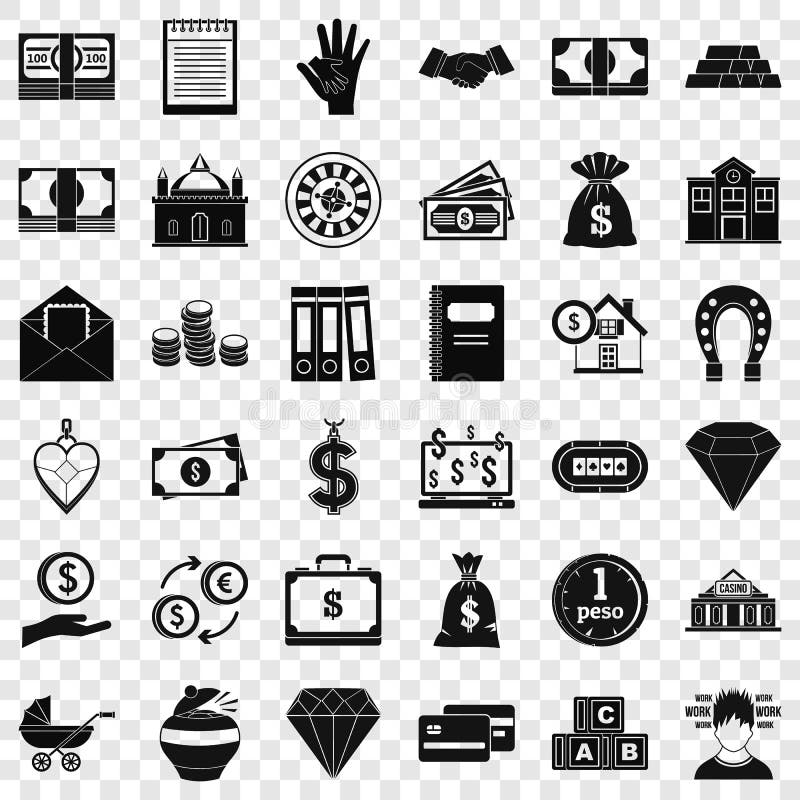Bank Deposit Icons Set, Simple Style Stock Vector - Illustration of ...