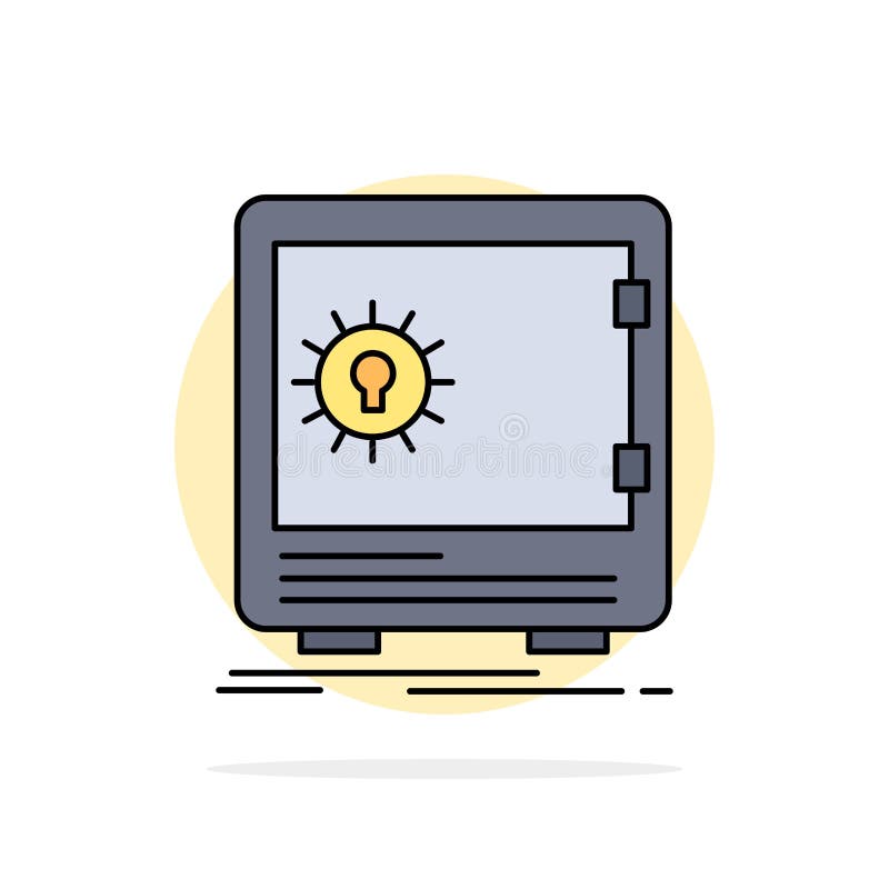 Bank, Deposit, Safe, Safety, Strongbox Flat Color Icon Vector Stock ...