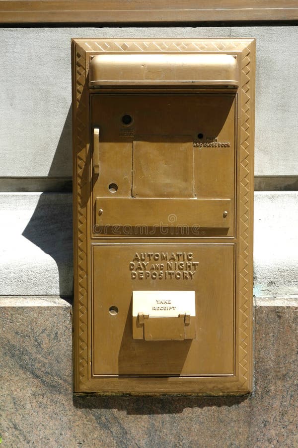 Night Depository Vault at a Bank (generic) Stock Photo - Image of night ...