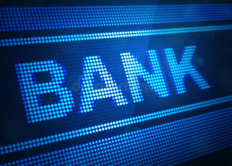 Bank Digital Screen 3d Illustration Stock Illustration - Illustration ...