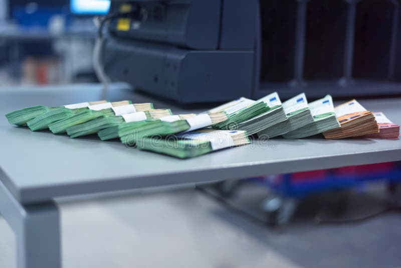 Bank Employees Sorting and Counting Money Inside Bank Vault. Large ...