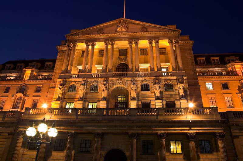 Bank Of England at night stock photo. Image of night - 12374458