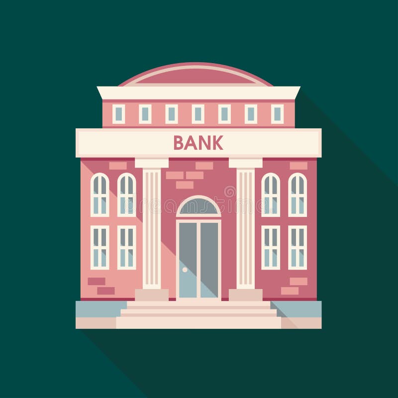 Bank Finance Building Illustration Icon. Stock Vector - Illustration of ...