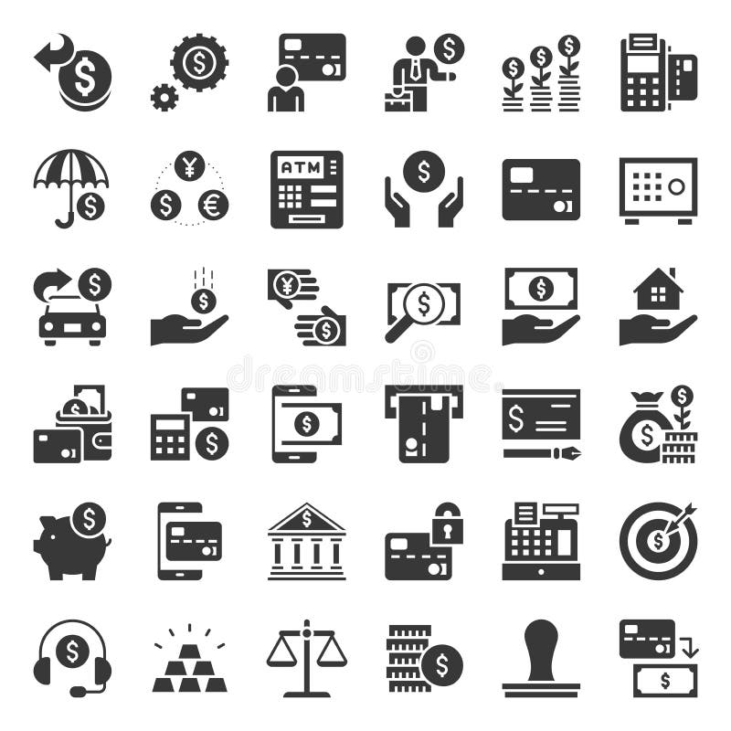 Bank and Financial Vector Icon, Solid Design Stock Vector ...