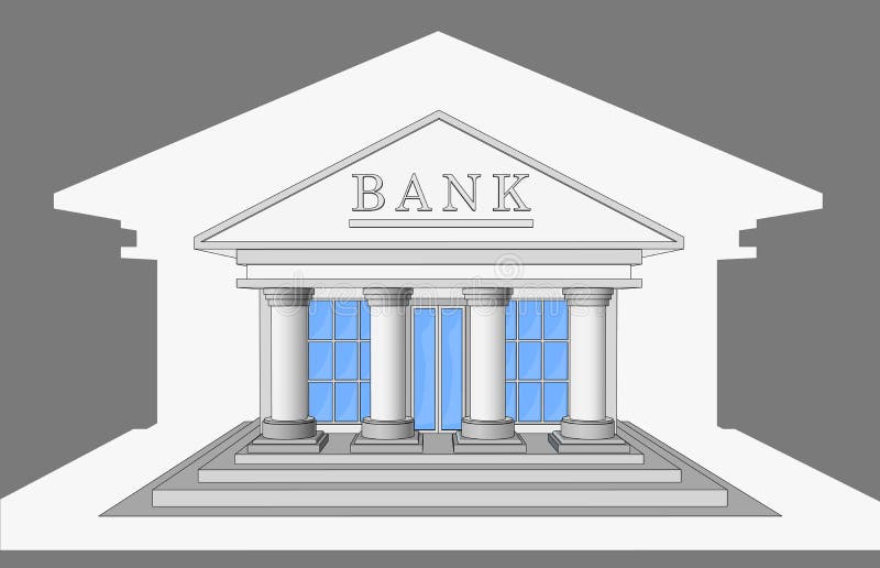 Bank, front view 02 stock vector. Illustration of architecture - 47454410