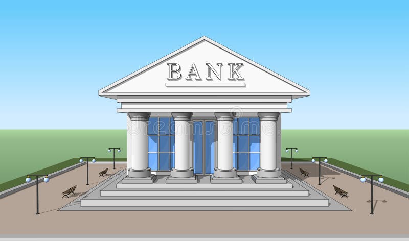 Bank, front view 02 stock vector. Illustration of architecture - 47454410