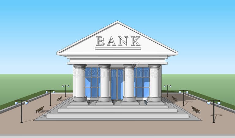 Bank, front view 02 stock vector. Illustration of architecture - 47454410