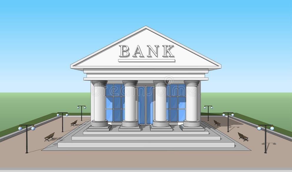 Bank, front view 02 stock vector. Illustration of architecture - 47454410