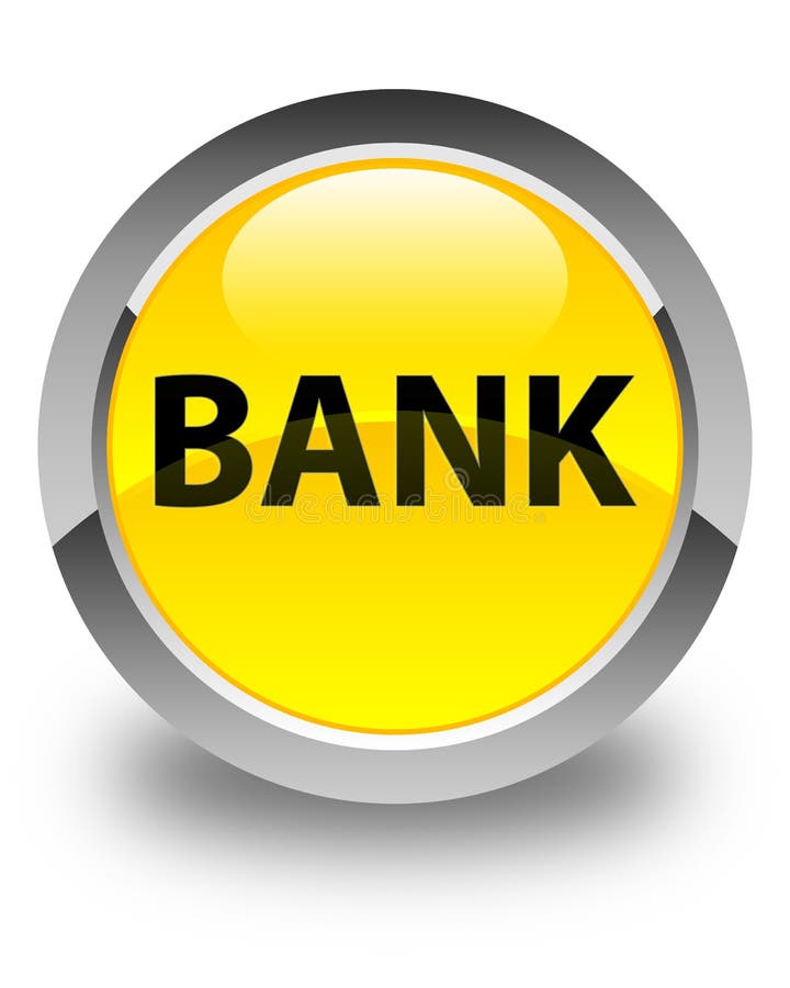 Bank Glossy Yellow Round Button Stock Illustration - Illustration of ...