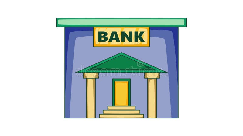 Bank Icon, Courthouse Building or Museum. Loop Animation with Alpha ...