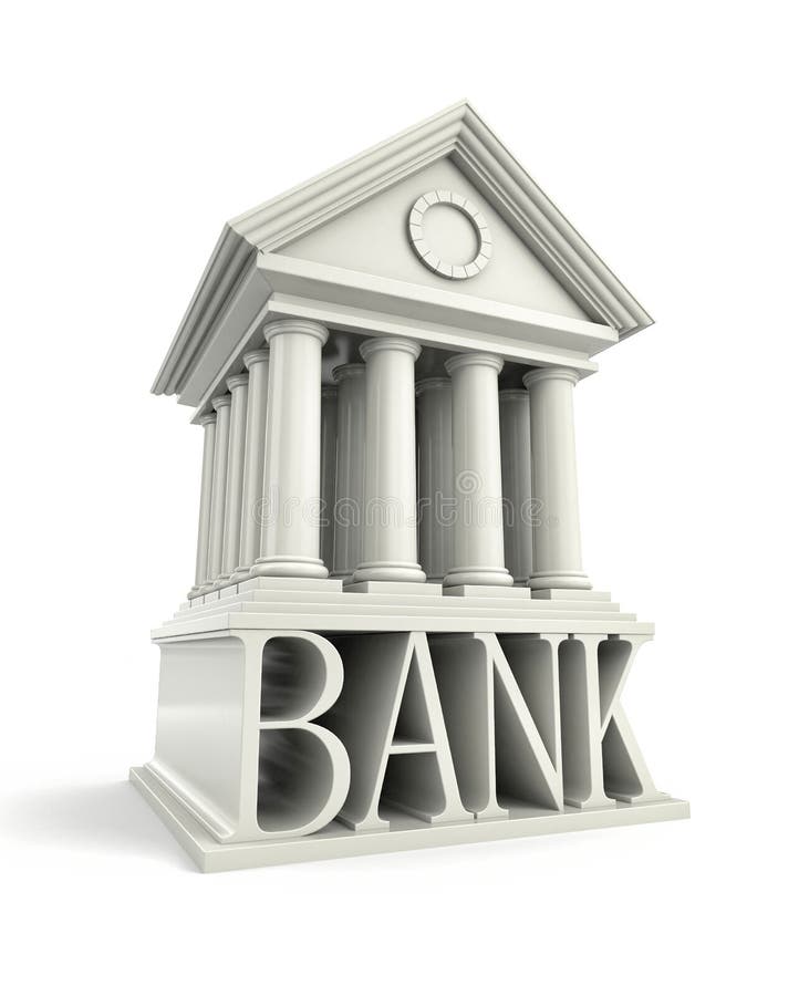 Bank Icon. Bank 3d Building Icon Stock Illustration - Illustration of ...