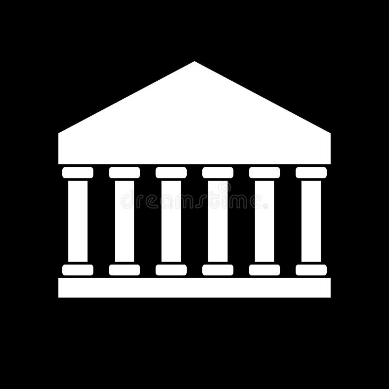 Bank icon on black stock vector. Illustration of capital - 276333407