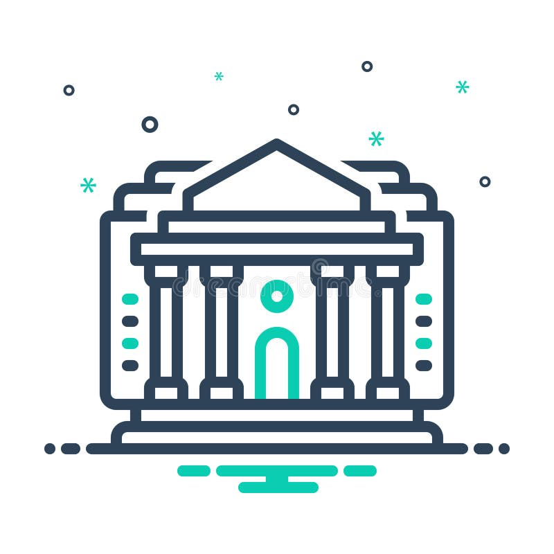 Mix Icon for Bank, Building and Banking Stock Vector - Illustration of ...