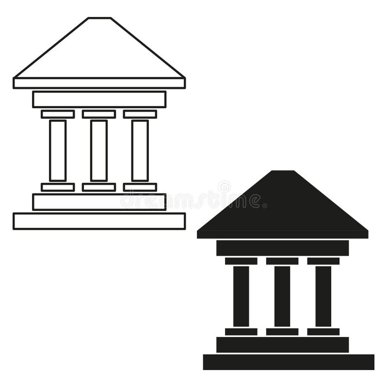Bank Icon. Classic Building Symbol. Pillar Structure Illustration ...