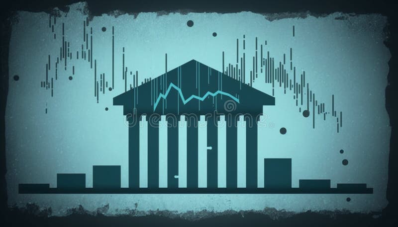 The Bank Icon Depicts a Picture of a Dollar Interest Rate Cut. Money ...