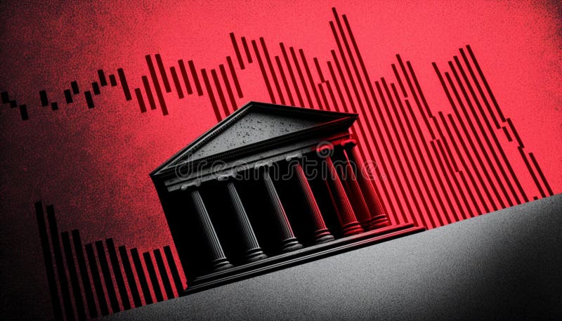 The Bank Icon Depicts a Picture of a Dollar Interest Rate Cut. Money ...