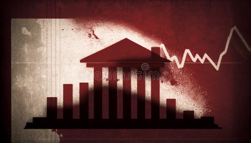 The Bank Icon Depicts a Picture of a Dollar Interest Rate Cut. Money ...