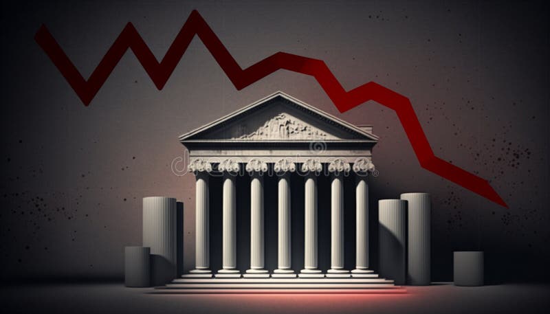 The Bank Icon Depicts a Picture of a Dollar Interest Rate Cut. Money ...