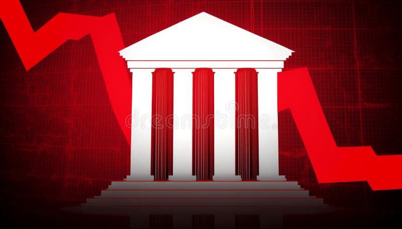 The Bank Icon Depicts a Picture of a Dollar Interest Rate Cut. Money ...