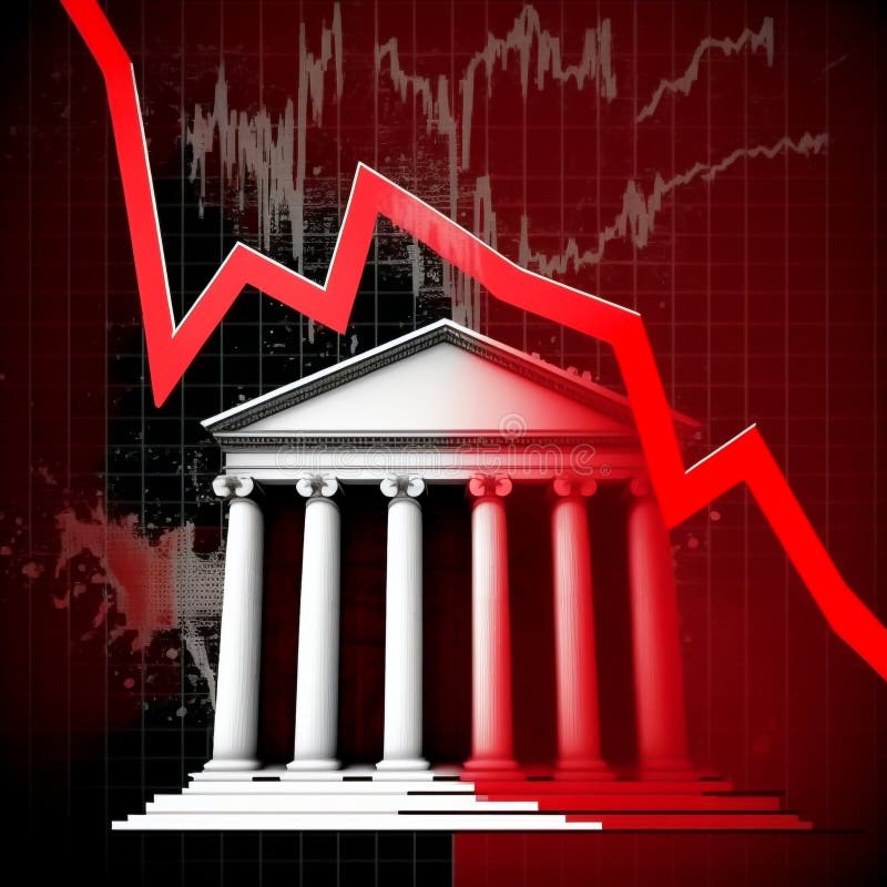 The Bank Icon Depicts a Picture of a Dollar Interest Rate Cut. Money ...