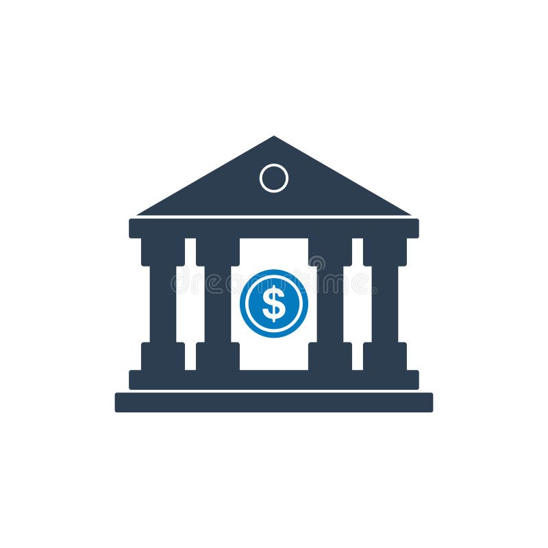 Bank Icon. Editable Flat Vector Stock Vector - Illustration of bank ...