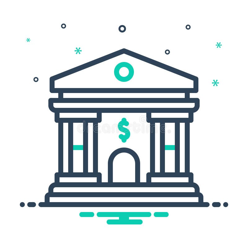 Mix Icon for Bank, Financial and Deposit Stock Vector - Illustration of ...