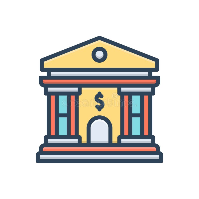 Color Illustration Icon for Bank, Financial and Building Stock ...