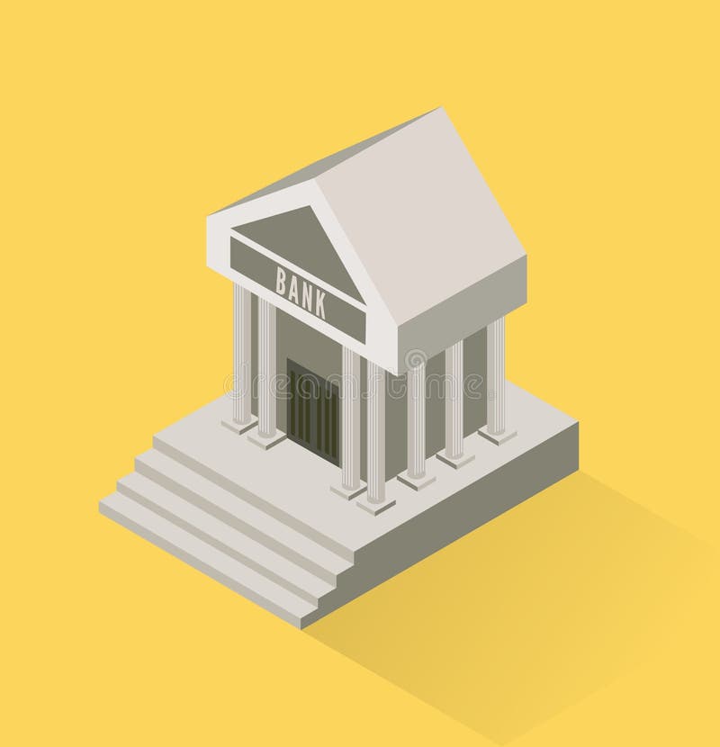 Bank icon stock vector. Illustration of gray, banking - 24677387