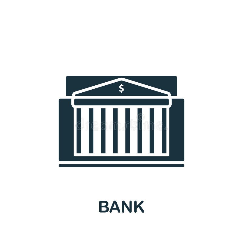 Bank Run Icon. Monochrome Simple Line Economic Crisis Icon for ...