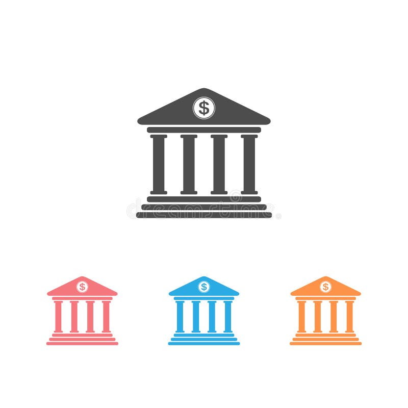 Bank Icon Set Symbol on White Background. Stock Vector - Illustration ... Bank Icon Set Symbol on White Background. Stock Vector - Illustration ...