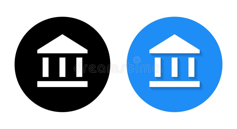 Bank Icon with Shadow. Money Building Concept Stock Vector ...