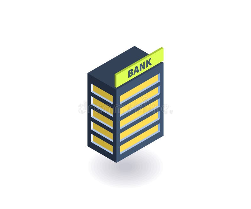 Bank Icon. Vector Illustration in Flat Isometric 3D Style Stock Vector ...