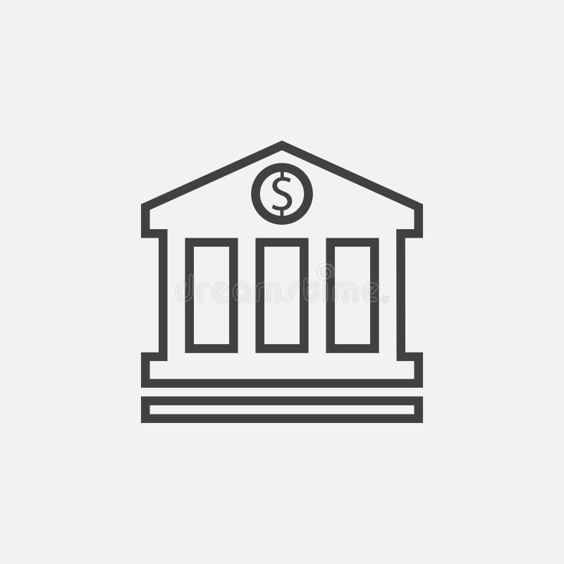 Bank Icon Vector Isolated on Grey. Stock Vector - Illustration of ...