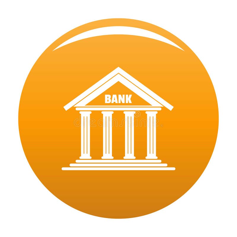 Bank icon vector orange stock vector. Illustration of architectural ...
