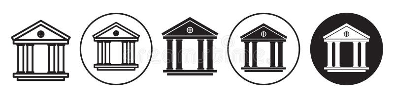 Bank Icon Vector Set Collection for Web Stock Illustration ...