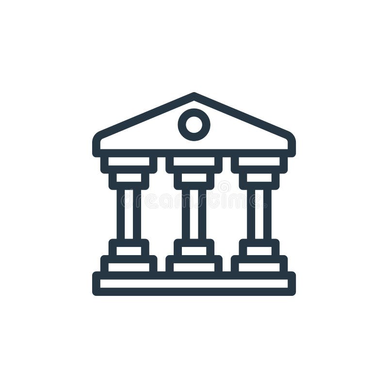 Bank Icon Vector from Travel Concept. Thin Line Illustration of Bank ...
