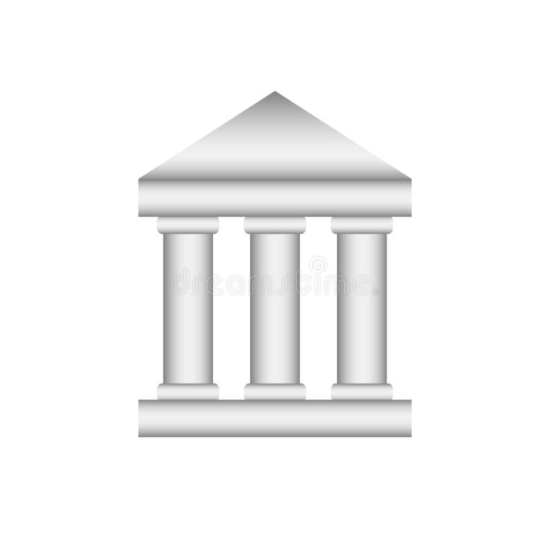 Bank icon on white stock vector. Illustration of architecture - 276199436