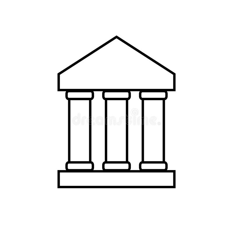 Bank icon on white stock vector. Illustration of architecture - 276199436