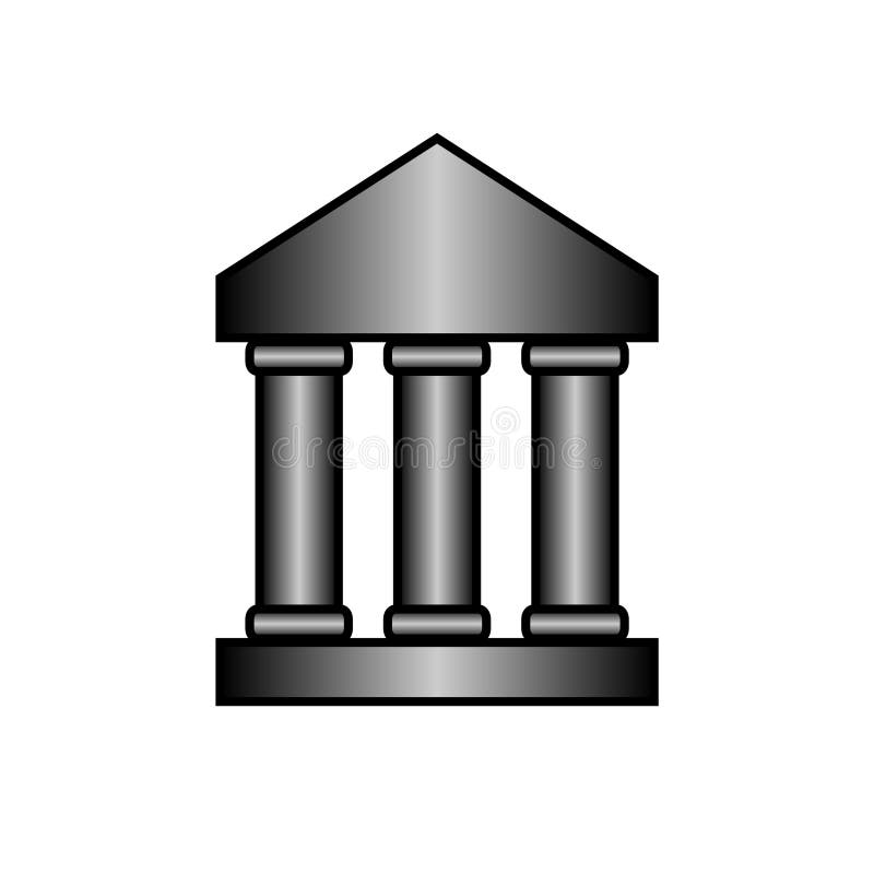 Bank icon on white stock vector. Illustration of architecture - 276199436
