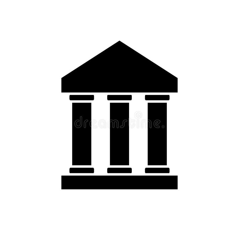 Bank icon on white stock vector. Illustration of architecture - 276199436