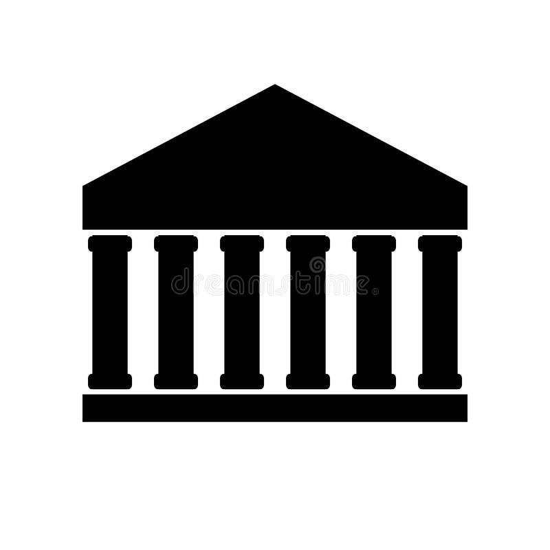 Bank icon on white stock vector. Illustration of architecture - 276199436