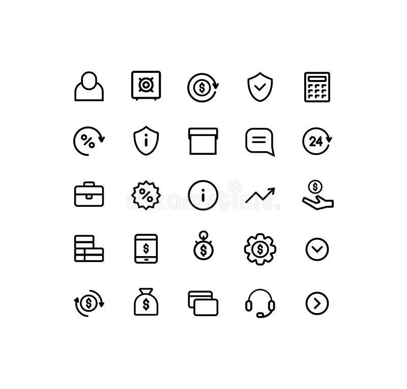 Bank icons stock vector. Illustration of growth, data - 75018771