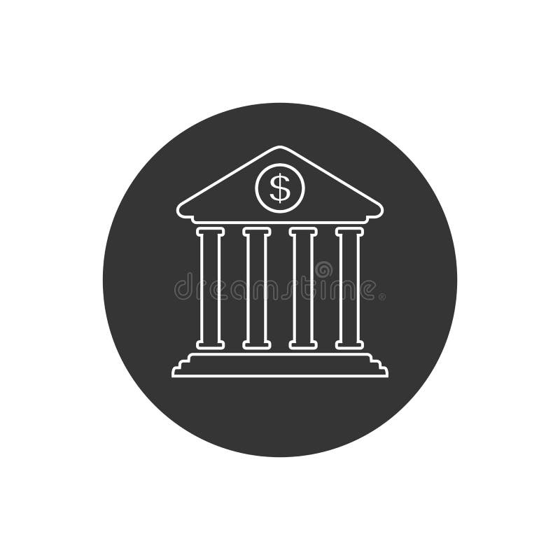 Bank Line Icon Set Symbol on White Background. Vector Stock Vector ...