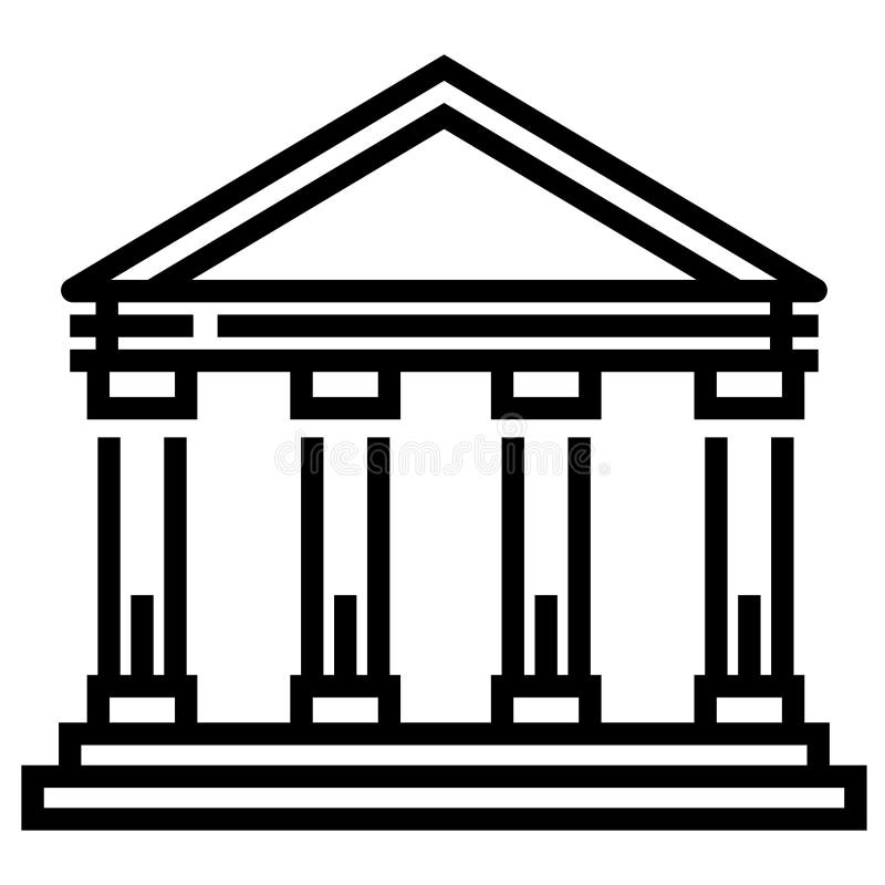 Bank Line illustration stock vector. Illustration of place - 124922573