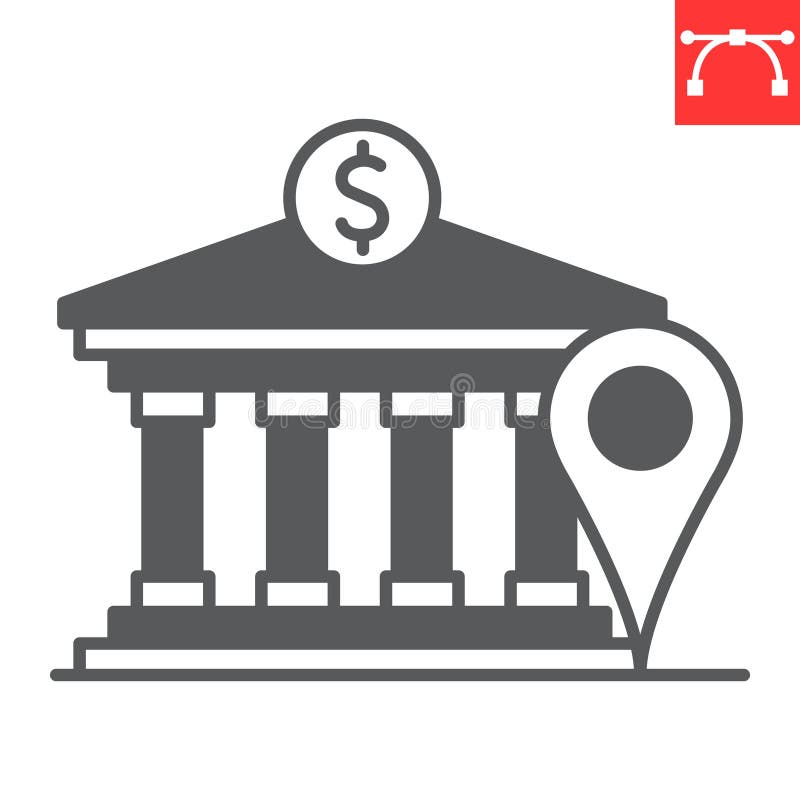 Bank Location Isolated Vector Icon Which Can Easily Modify or Edit ...